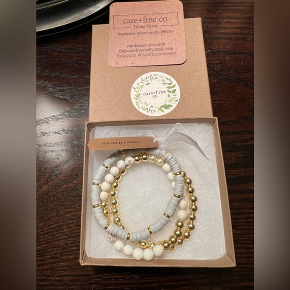 Jewelry | Handmade Stretch Stackable Bracelets 3 In Set New | Poshmark